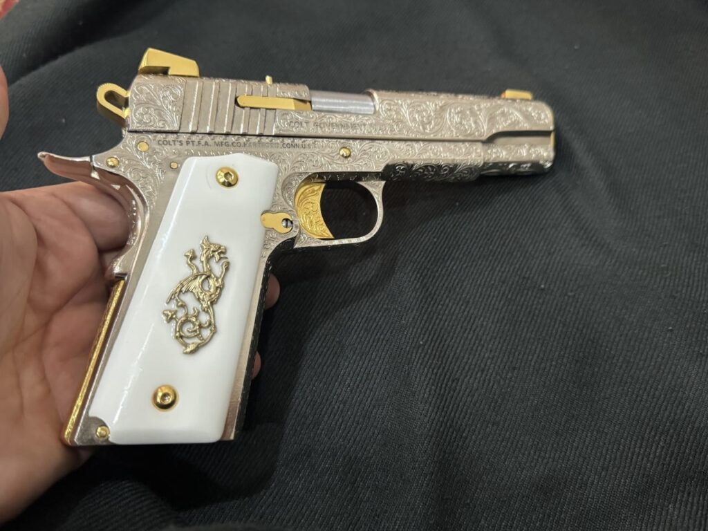 Colt 1911 Nickel Plated & Engraved 9mm - pakarms.co