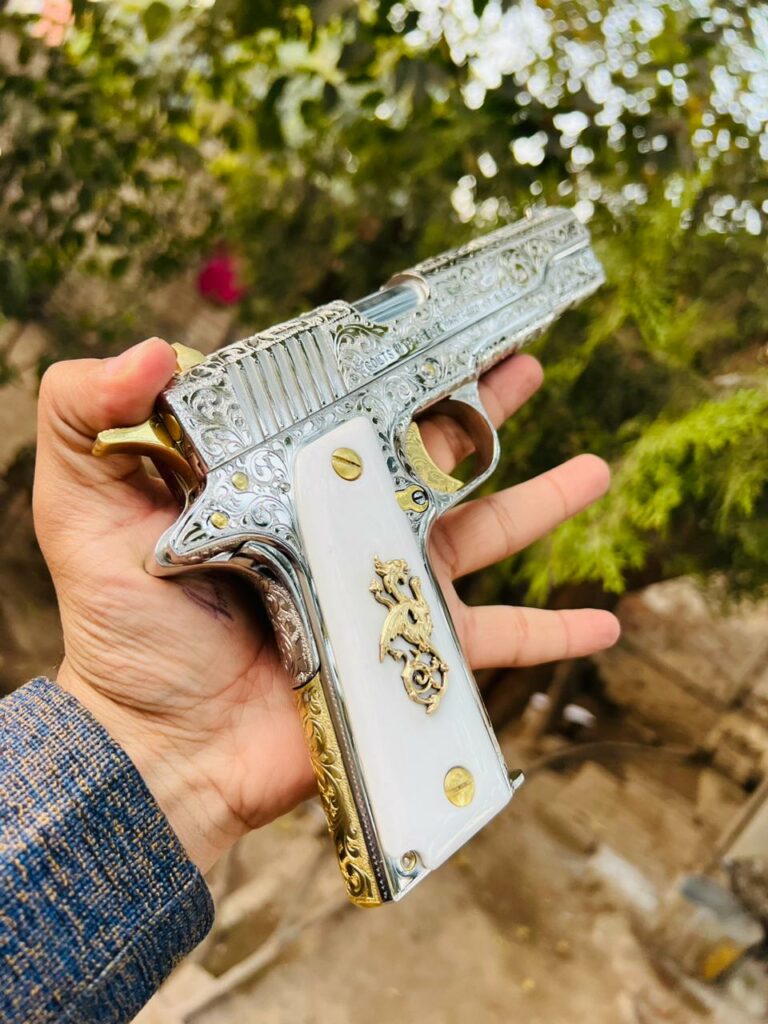 Colt 1911 Nickel Plated & Engraved 9mm - pakarms.co