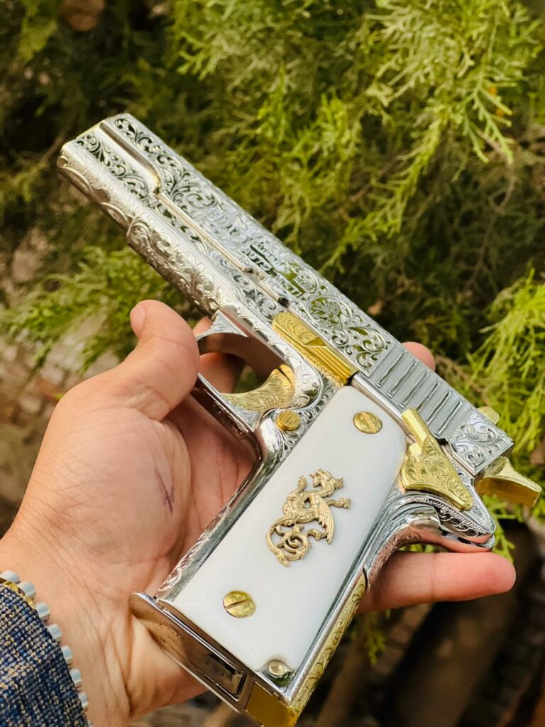 Colt 1911 Nickel Plated & Engraved 9mm - pakarms.co