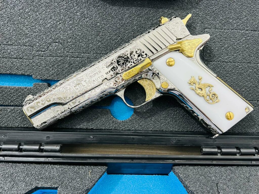 Colt 1911 Nickel Plated & Engraved 9mm - pakarms.co