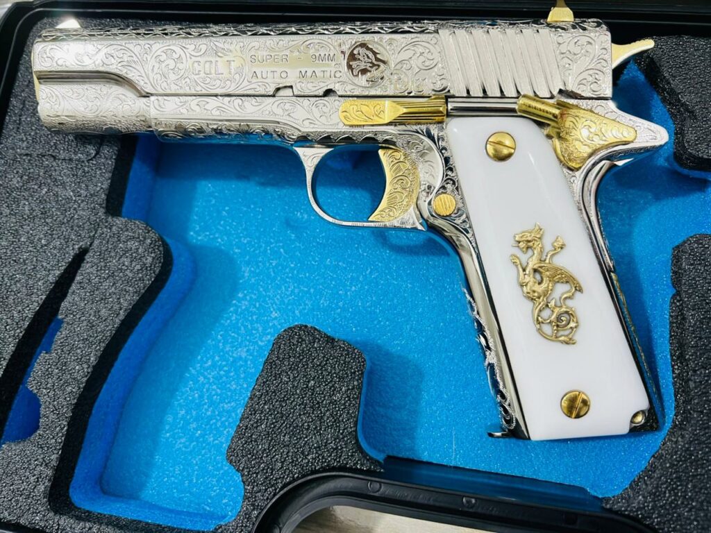 Colt 1911 Nickel Plated & Engraved 9mm - pakarms.co